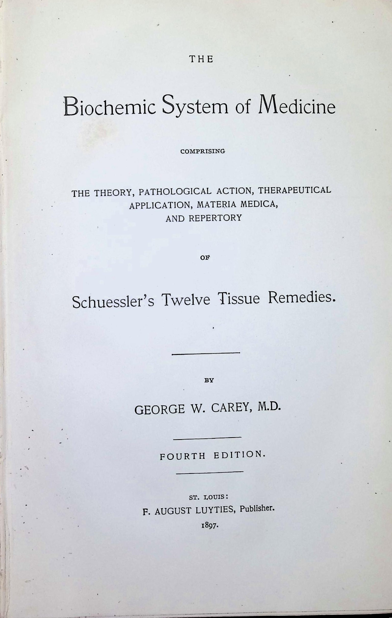 The Biochemic System of Medicine (1897) - Bebout Family Medicine
